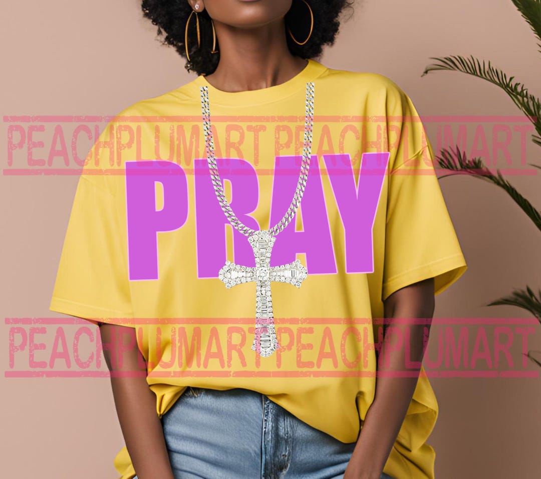 Pray With Diamond Cross Png, Pray Png Sublimation Design Download ...