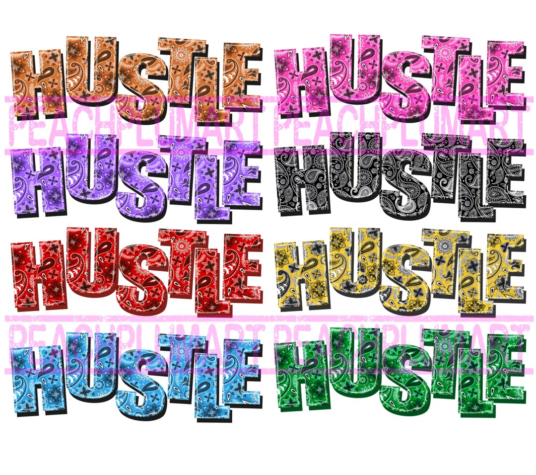 Hustle Bandana Bundle Png, Hustle Paisley Png, Hustle Paisley Bandana Print Png, Hustle Bundle ...