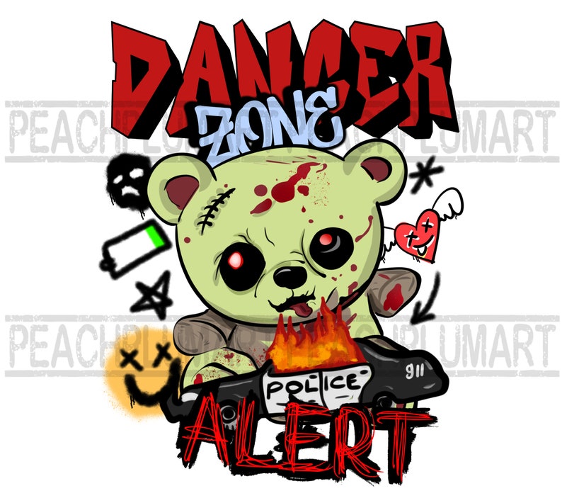 Teddy Bear Designs, Zombie Teddy Bear Png, Halloween Png, Halloween ...