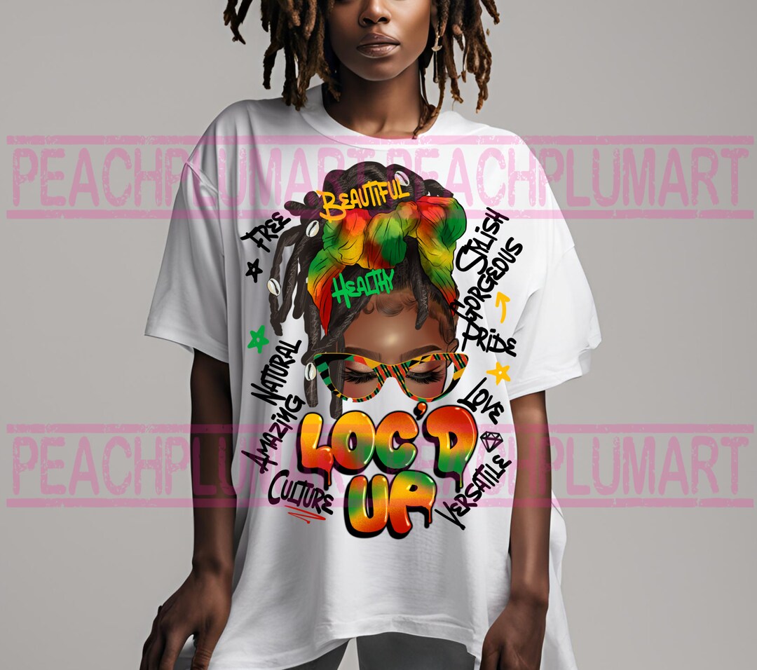 Loc’d up Afro Messy Bun Png, Afro Messy Bun Graffiti Png, Afro Locs Bun ...
