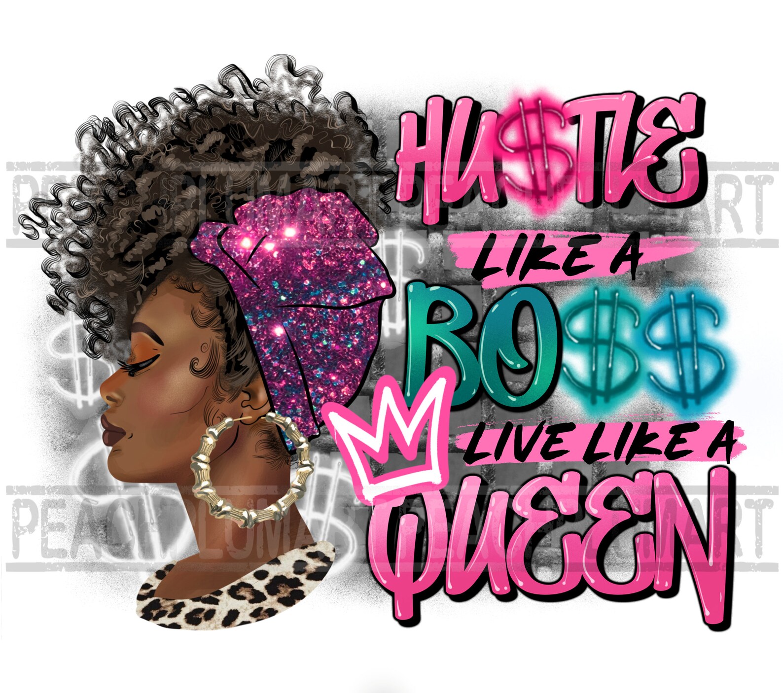 Hustle Like a Boss Live Like a Queen Png, Boss Quotes Png Sublimation ...