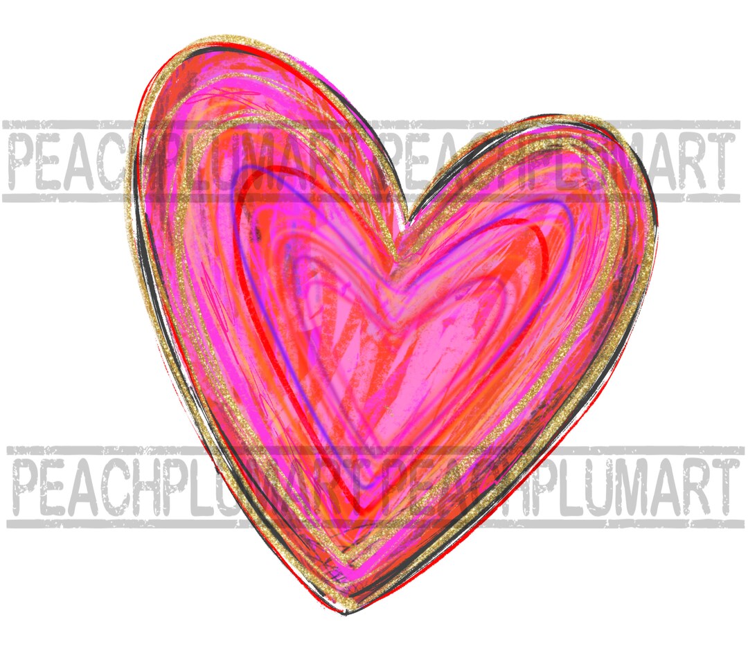 Valentines Day Png Sublimation, Valentines Heart Printable, Colorful ...