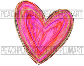 Valentines Day Png Sublimation, Valentines Heart Printable, Colorful ...