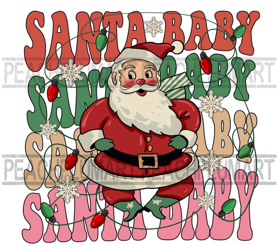 Santa Baby Png, Retro Santa Png, Retro Santa Claus Png, Retro Santa ...