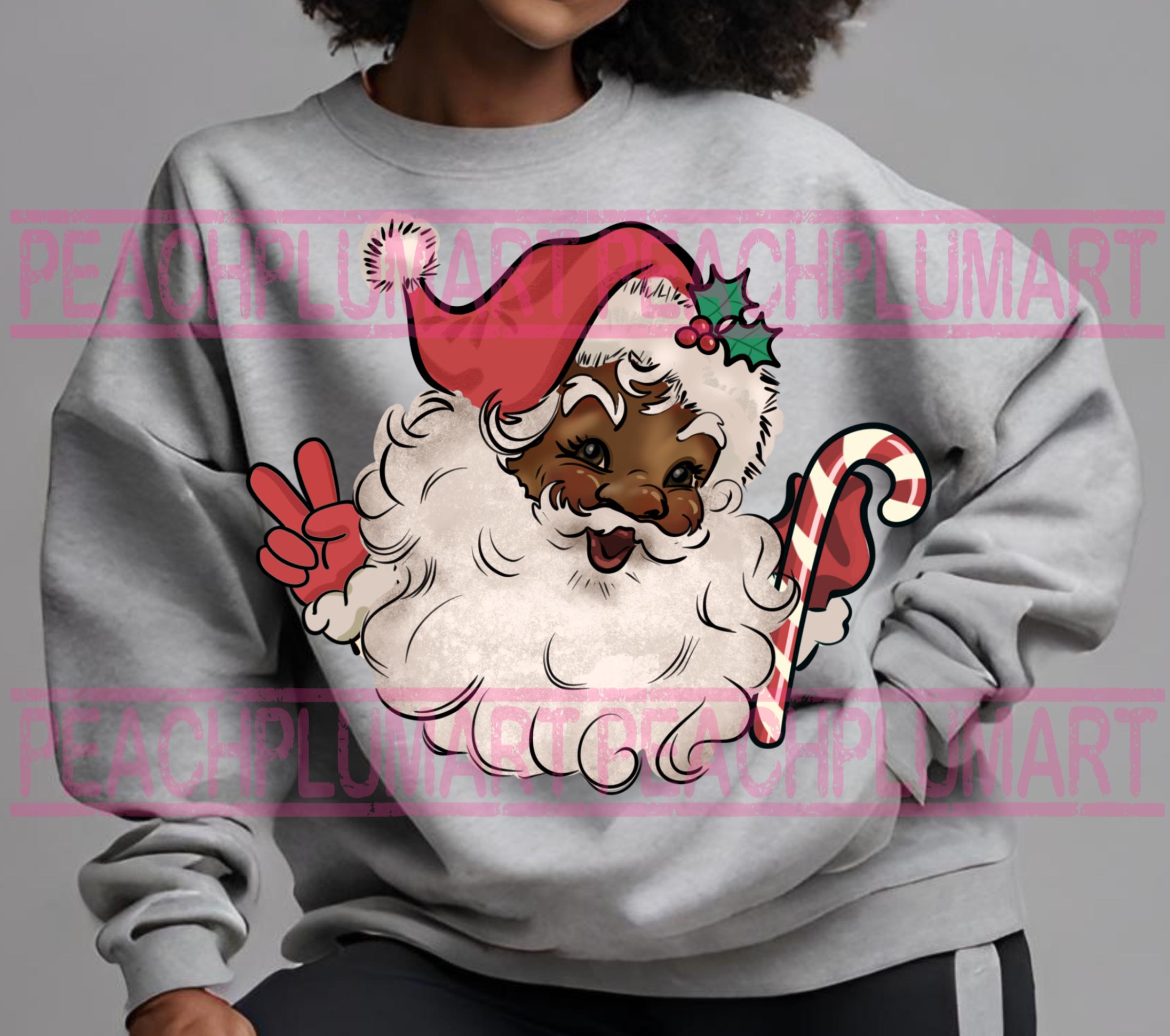 Afro American Santa Png, Melanin Santa Png, Black Santa Png, Black ...