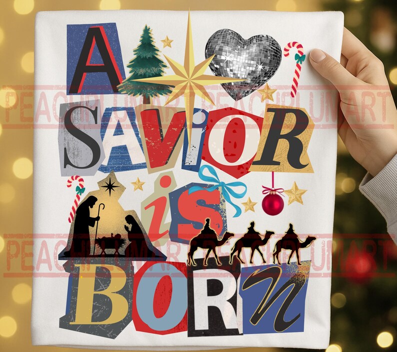 Savior is Born PNG, Nativity Scene Bow Clipart, Coquette Faith ...