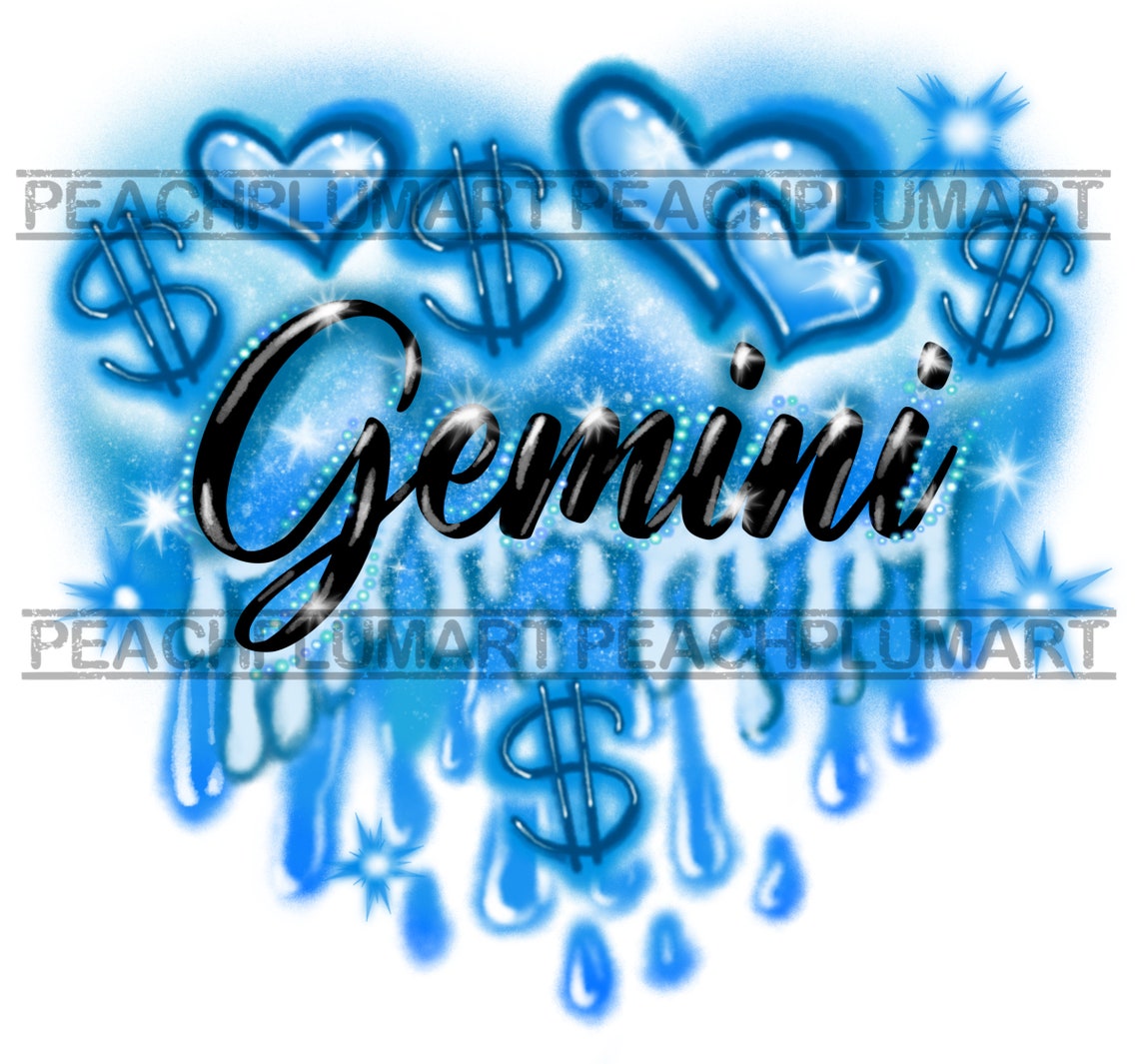 Gemini Png Gemini Zodiac Sign Png Airbrush Zodiac Png - Etsy