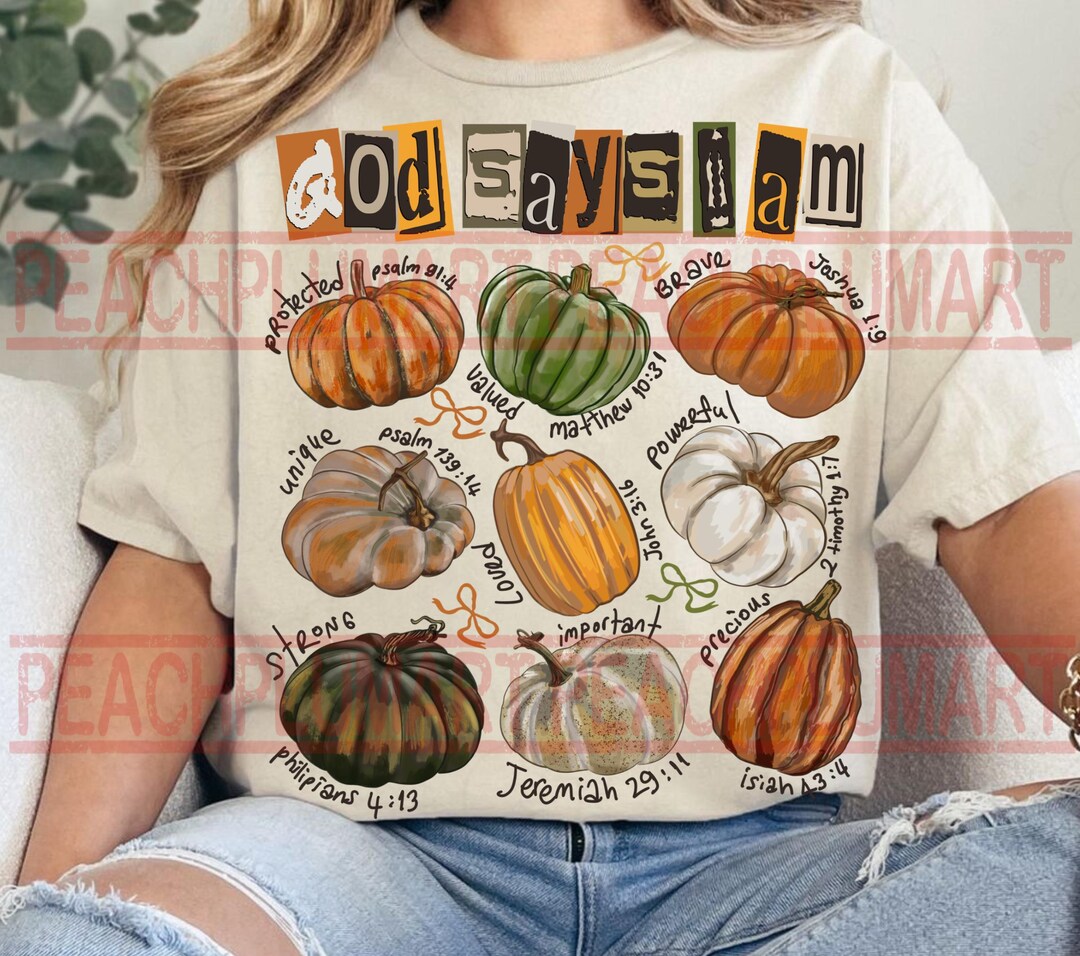 God Says I Am Pumpkin Png, Coquette Pumpkin Png, Jesus Fall Png, Fall ...