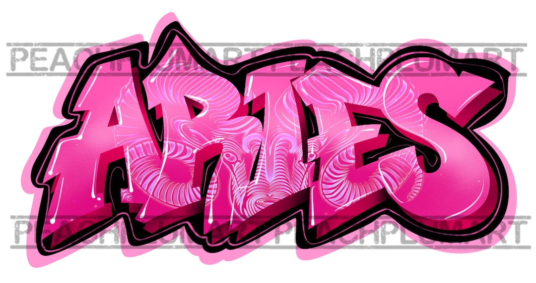 Aries Zodiac Sign Png, Graffiti Aries Png, Horoscope Png, Airbrush ...