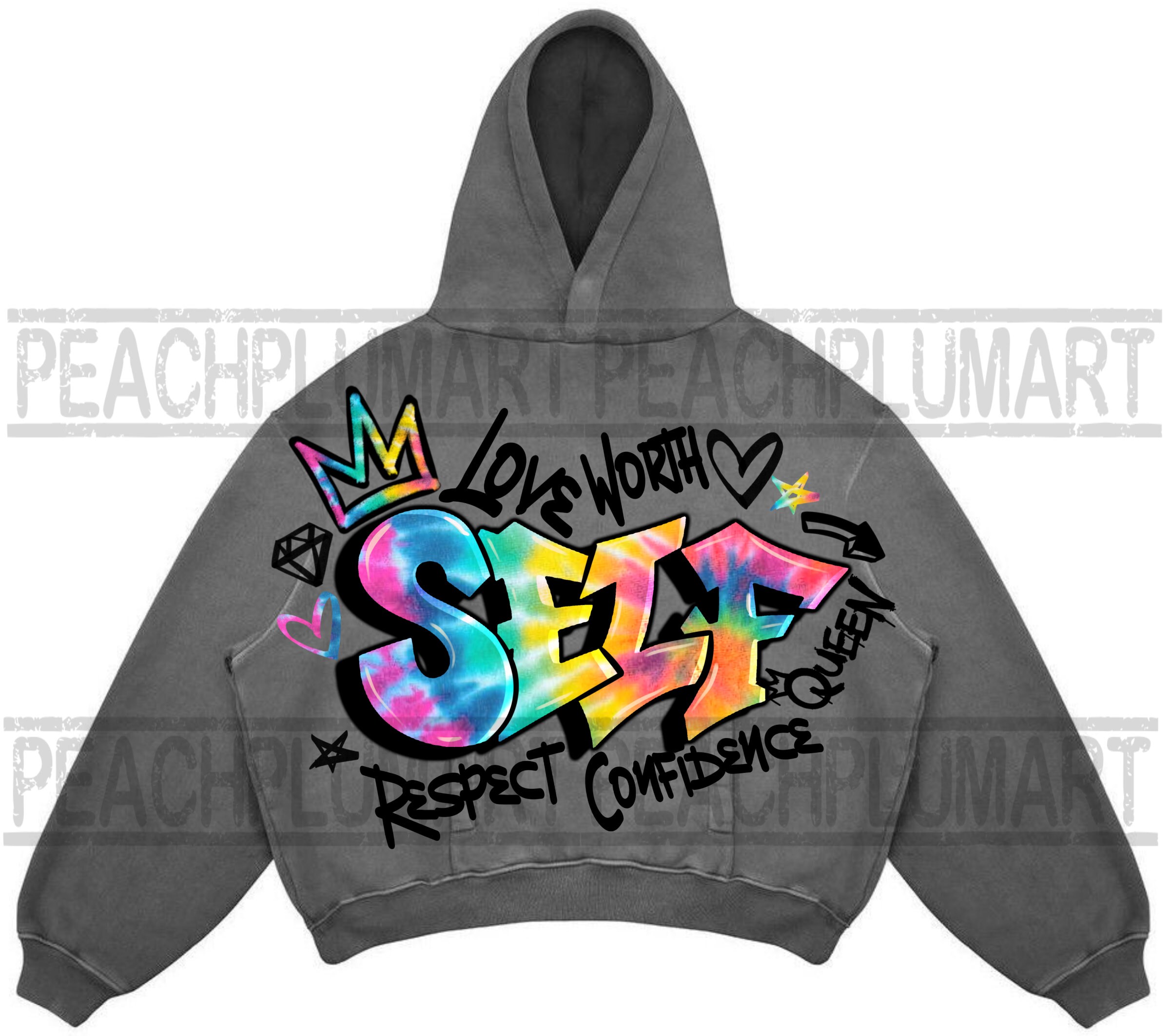Self Love Tie Dye Png, Self Worth Png, Self Confidence Png, Self ...