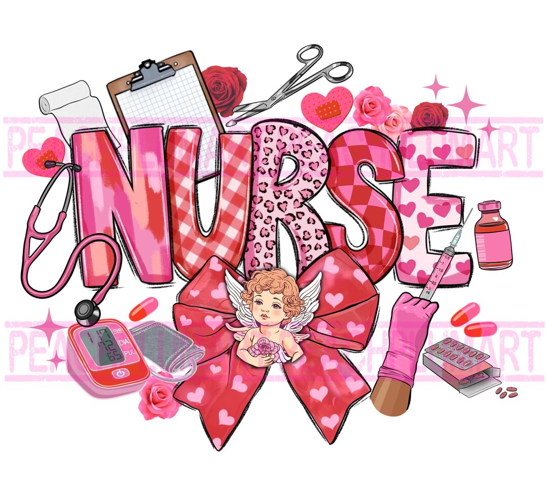 Valentines Day Nurse Png, Coquette Nurse Valentines Day Png, Cupid ...
