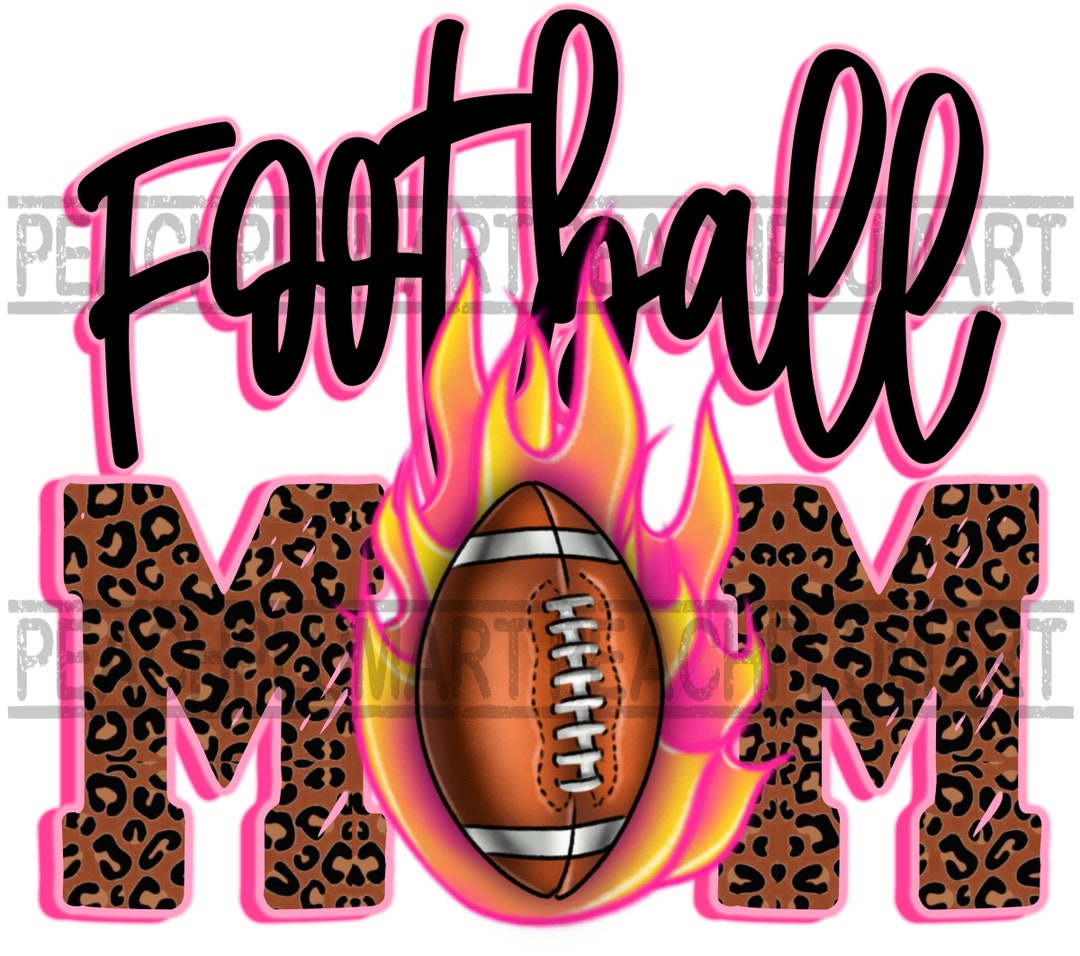 Football Mom Png, Football Mom Pink PNG, Leopard Football Mom Png ...