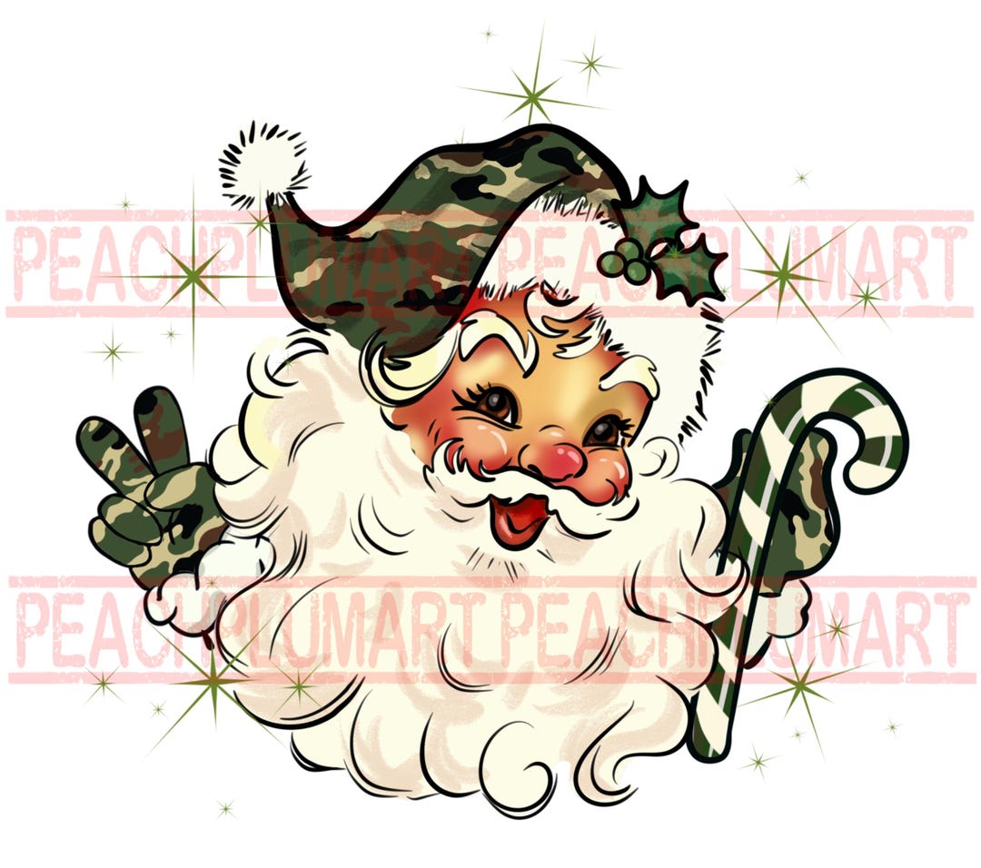 Camouflage Santa Claus Png, Camouflage Christmas Png Sublimation Design ...