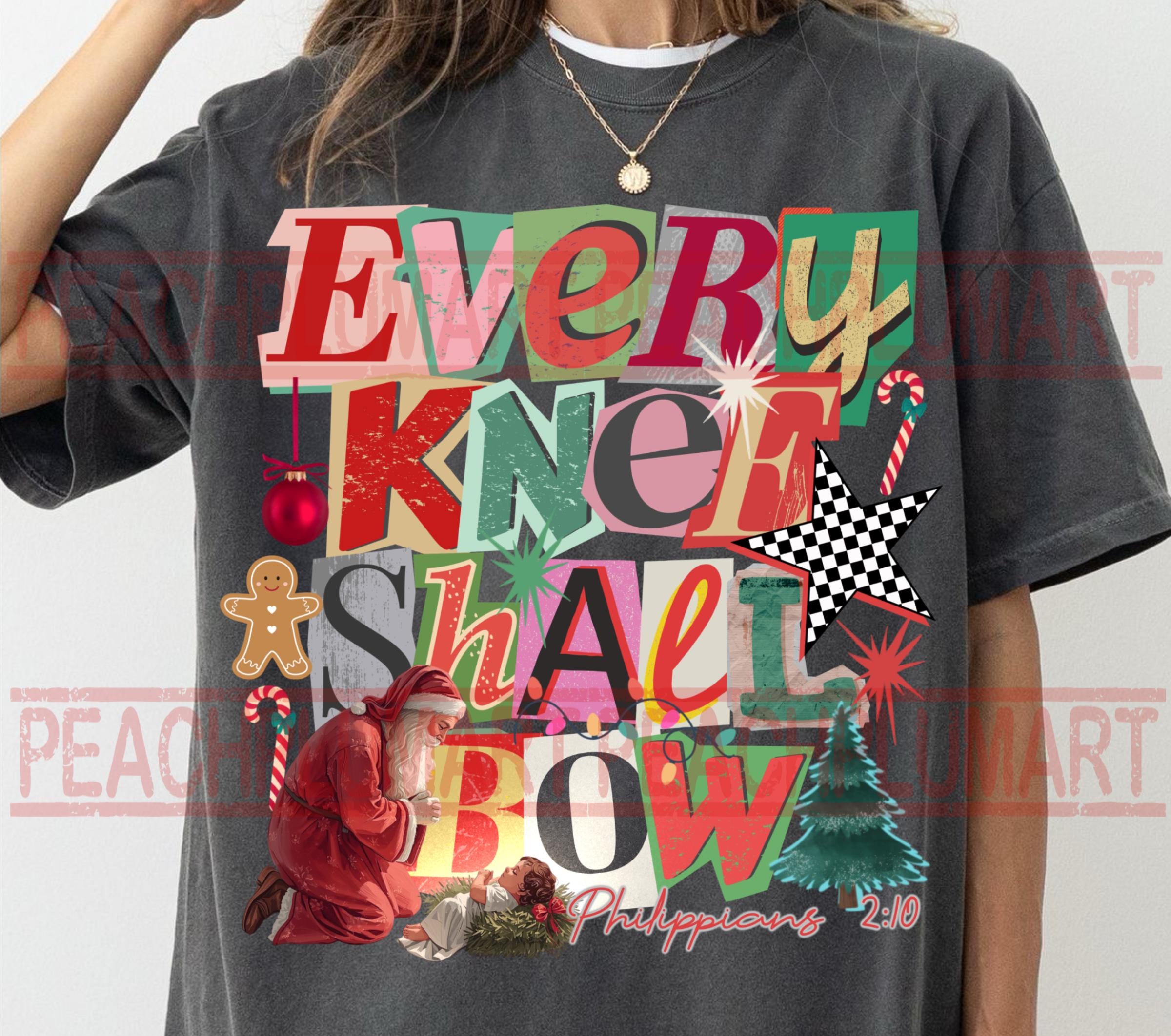 Santa Jesus Every Knee Shall Bow, Christmas Santa Jesus Png, Christmas ...