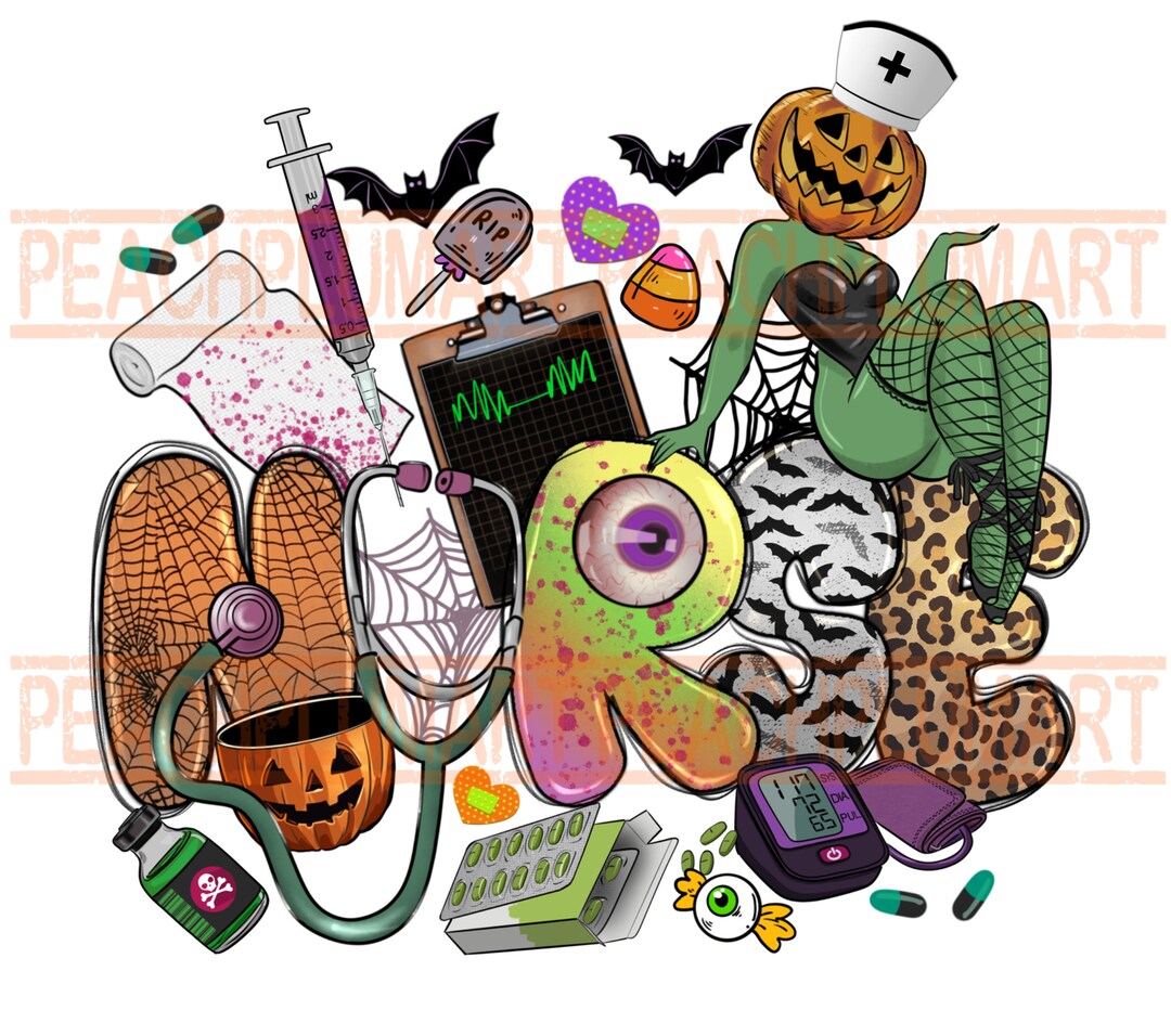 Nurse Halloween Png Sublimation Design Download, Halloween Nurse Png ...