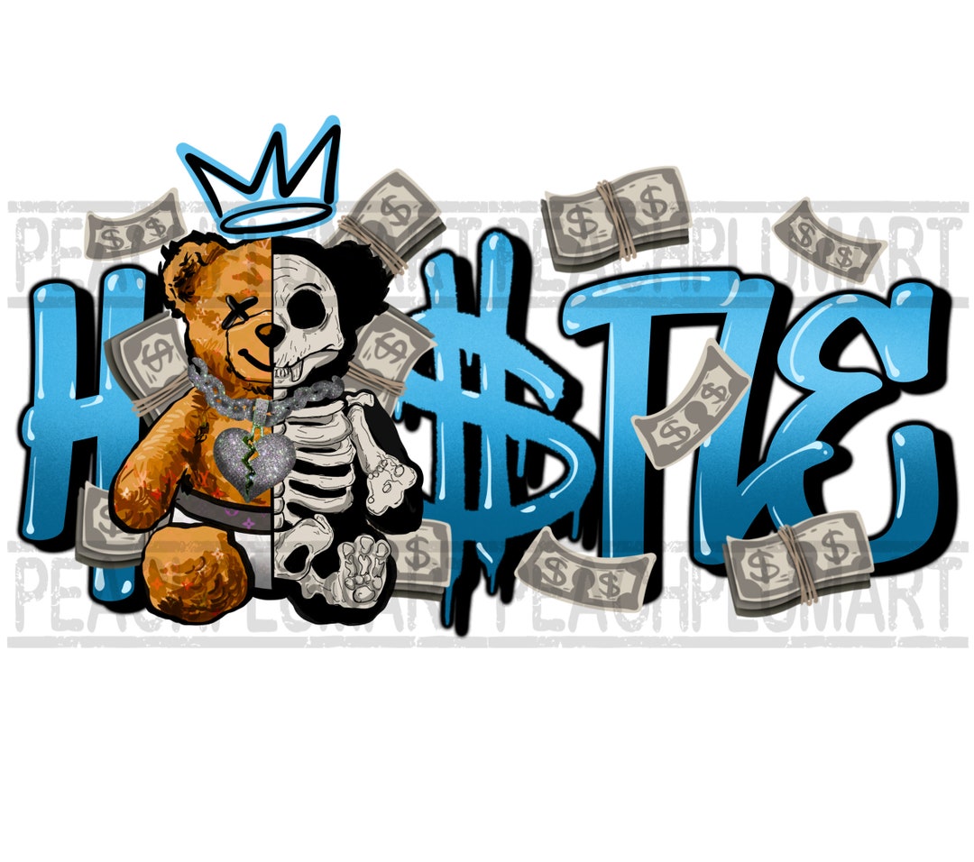 Hustle Teddy Bear Png, Hustle Bear Png, Gangster Bear, Half Skeleton ...