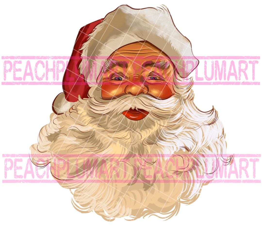 Vintage Santa Claus PNG, Hand Drawn Santa Claus PNG, Retro Santa Claus ...