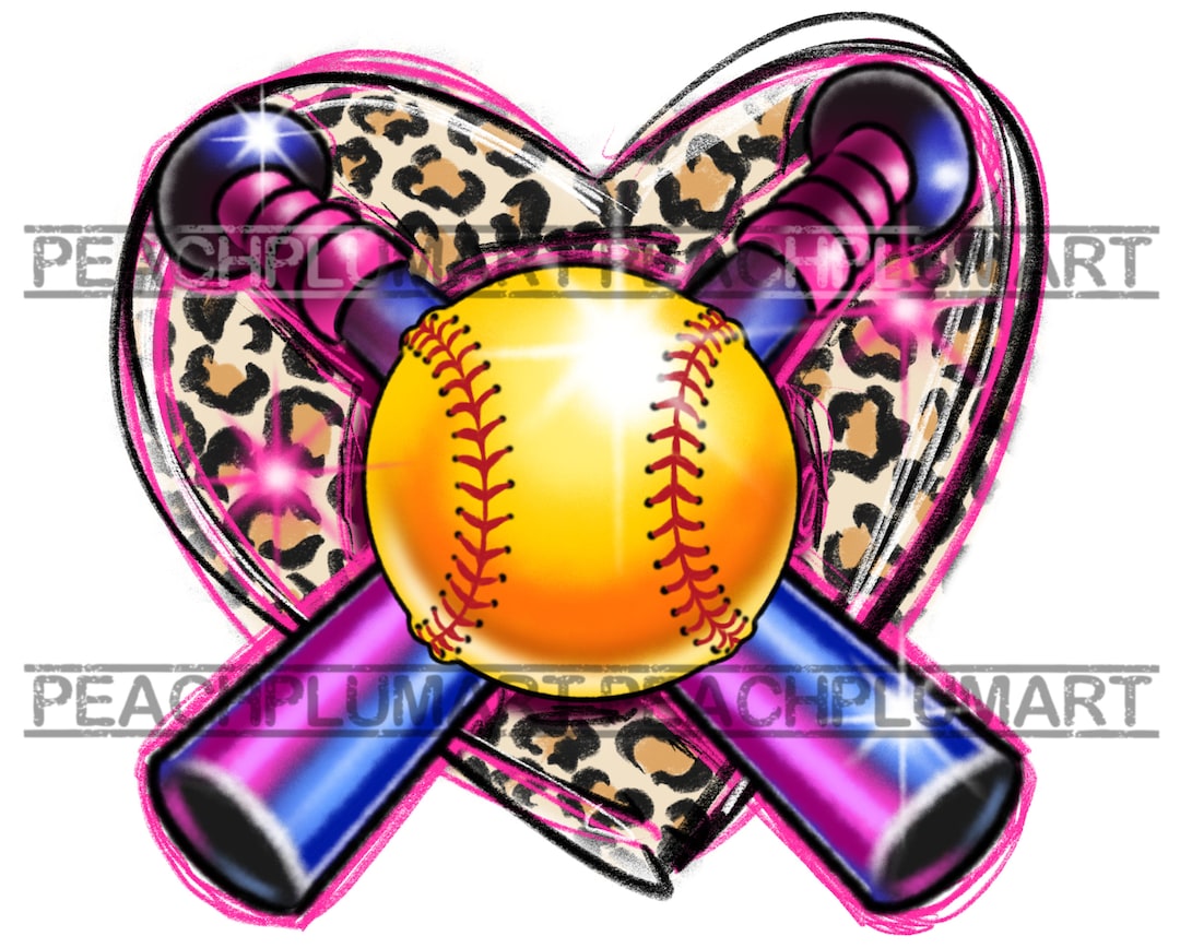 Softball Heart Png, Softball Heart Svg, Softball Mom Png, Softball Mom ...