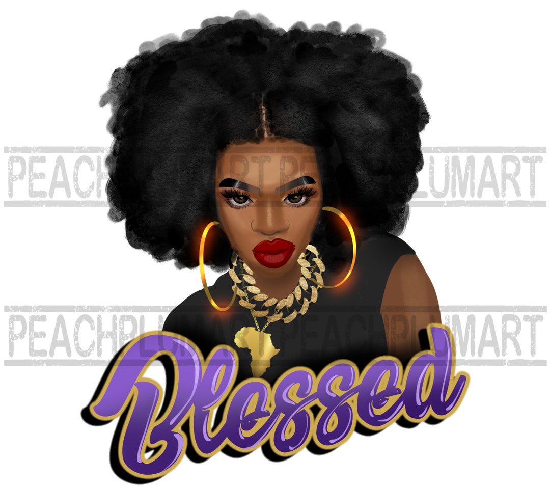 Blessed Black Woman Png, Blessed African Woman Png, Blessed Afro Woman ...