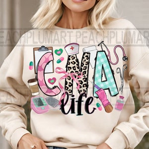 Certified Nurse Assistant Png Sublimation Design Download, CNA Life Png ...