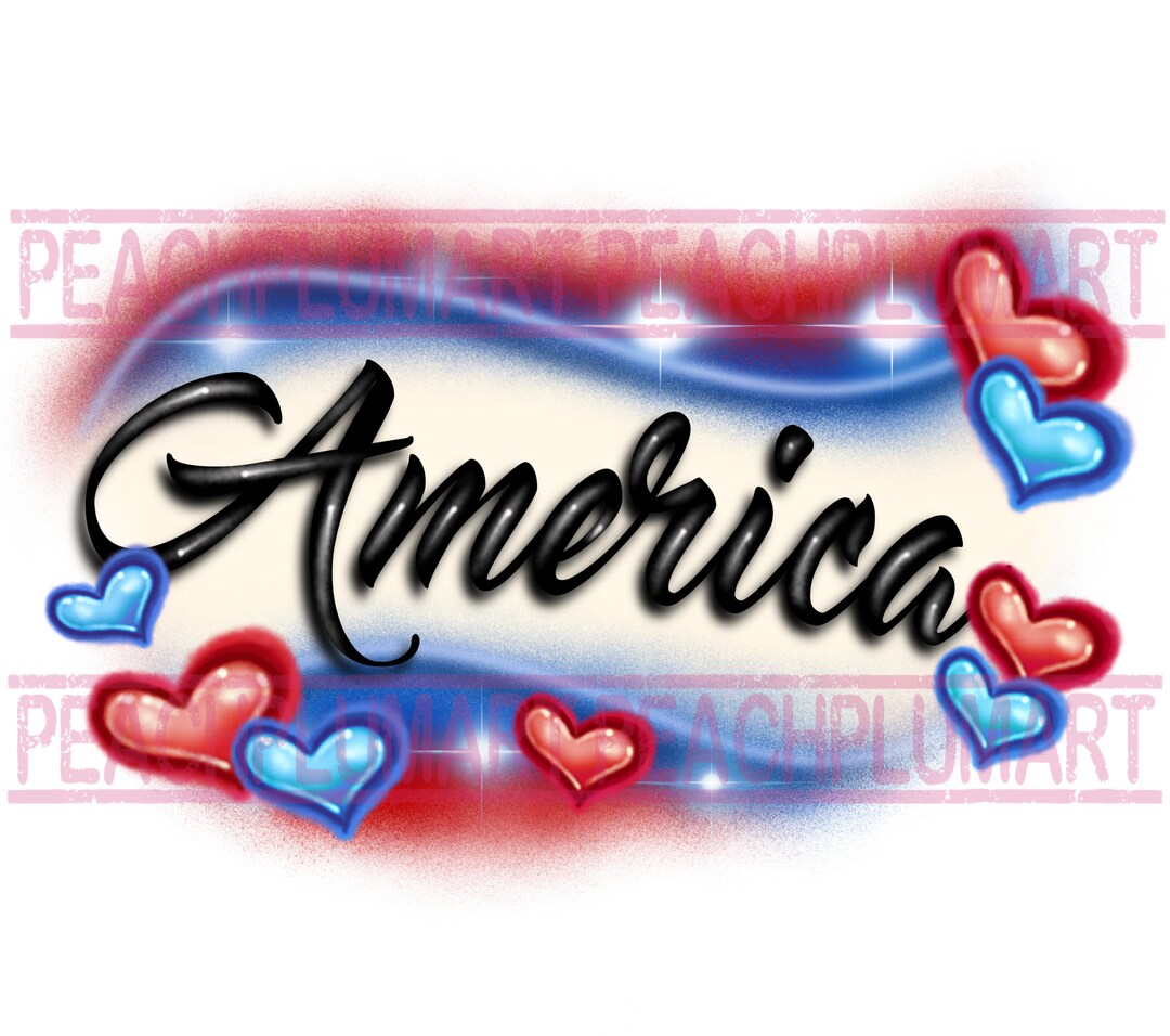 America Airbrush Sublimation Design Download, Airbrush America Png ...