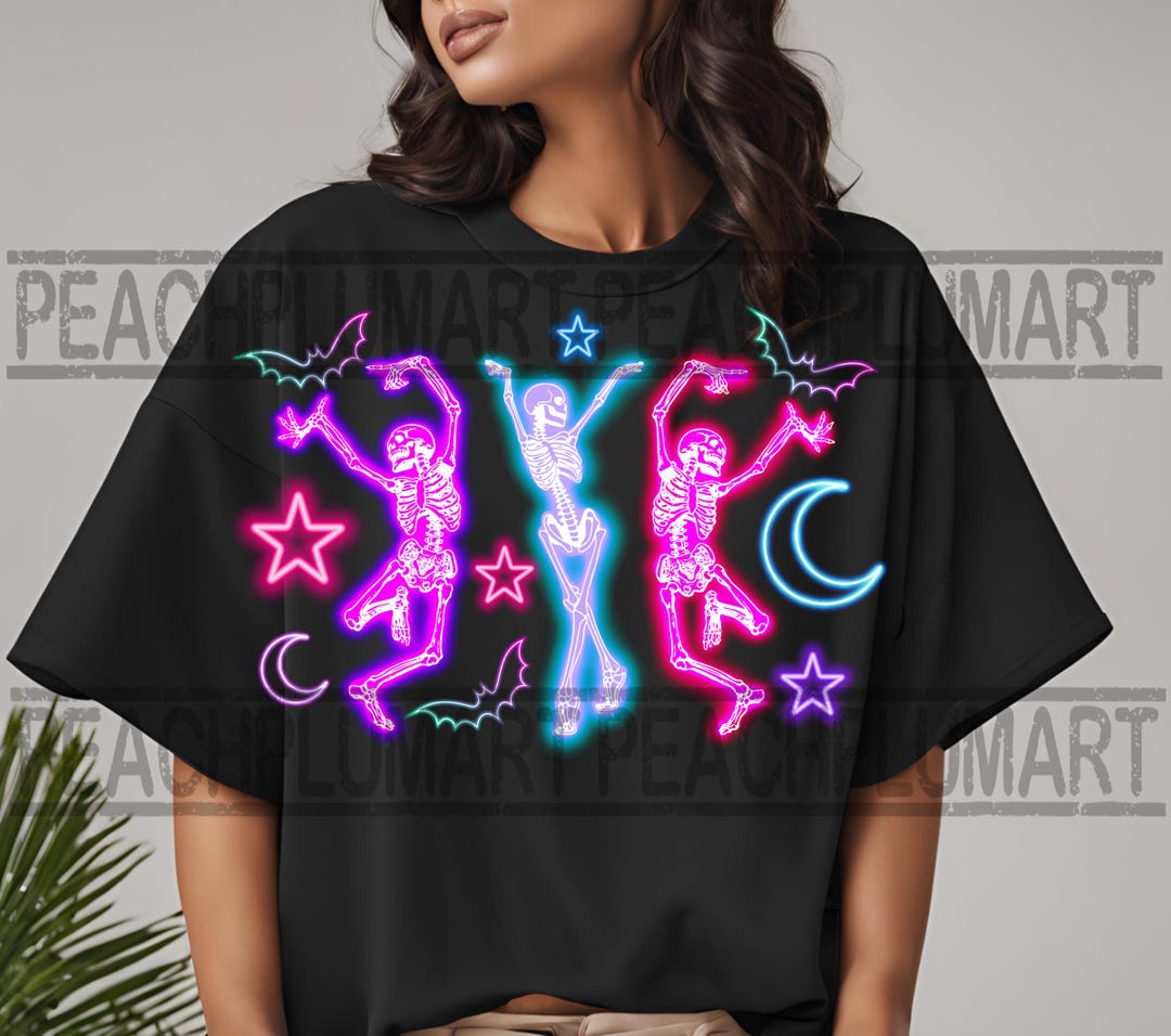 Dancing Skeletons Png, Neon Skeletons Png, Dancing Halloween Skeletons ...