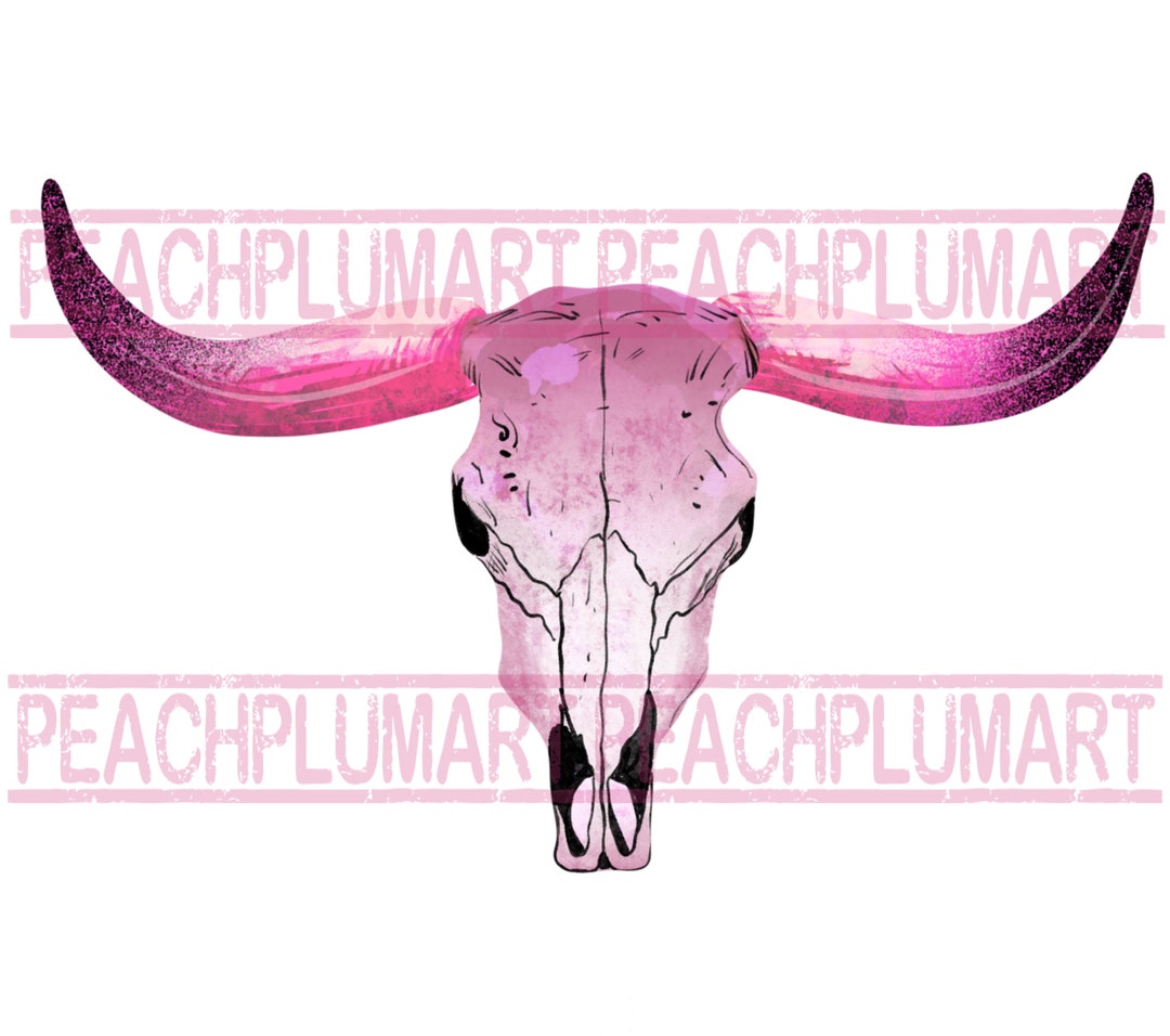 Pink Bull Skull Png, Bull Skull Sublimation Design Download, Boho Bull ...