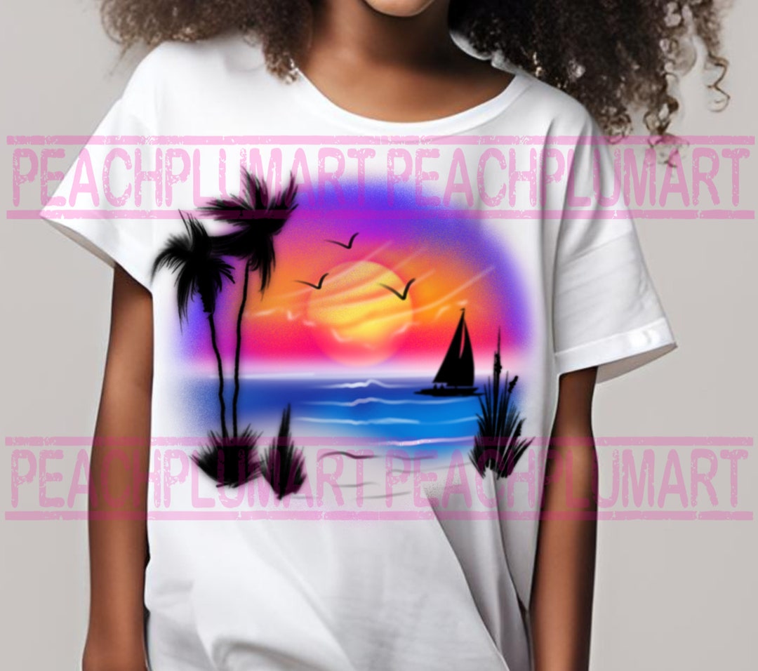 Sunset Beach Png, Beach Sublimation Design Digital Download, Airbrush ...