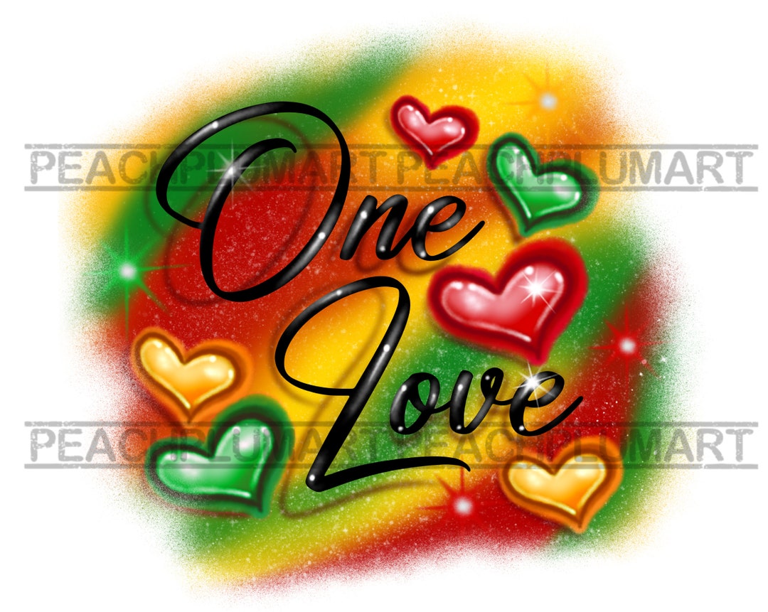 One Love Png, One Love Svg, Airbrush One Love Png, Rastafari Png, Rasta ...