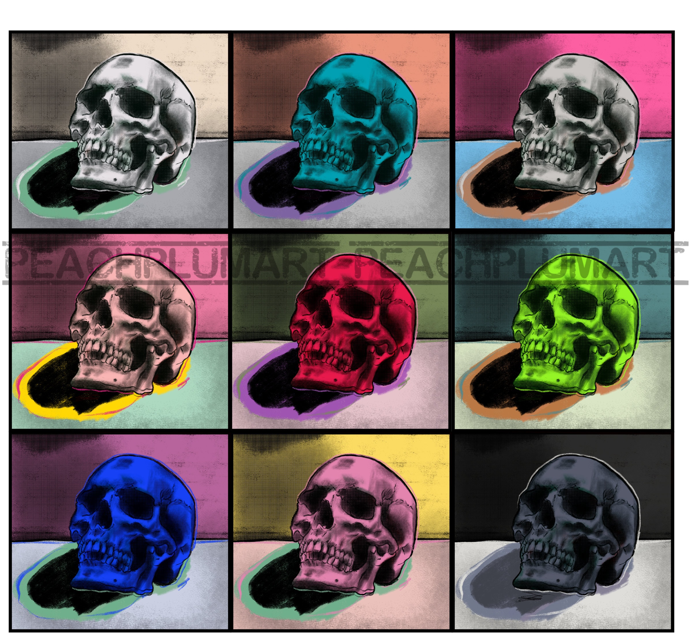 Pop Art Skulls Png Popo Art Png Pop Art Tshirt Idea Png - Etsy