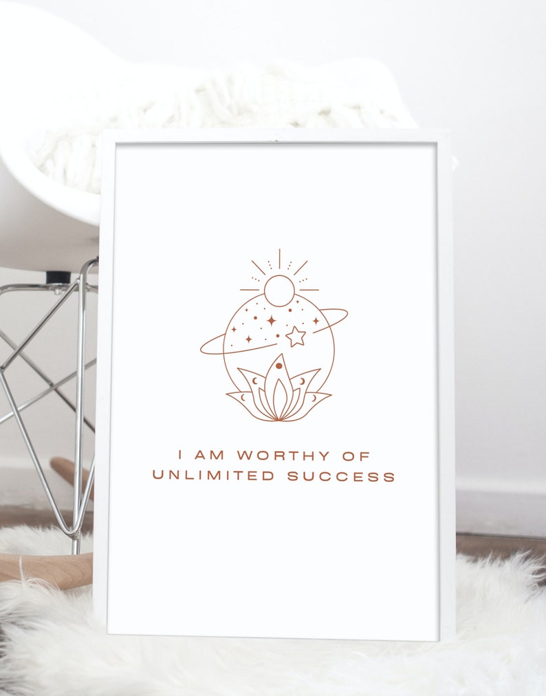 Positive Affirmation Digital Download - Minimalist Bloom Style Art ...