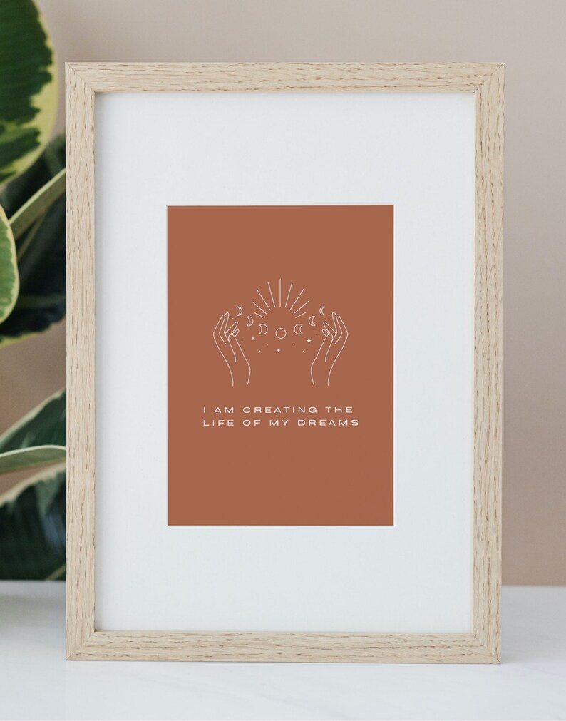 Printable Affirmation Wall Art - I Am Creating the Life of My Dreams ...