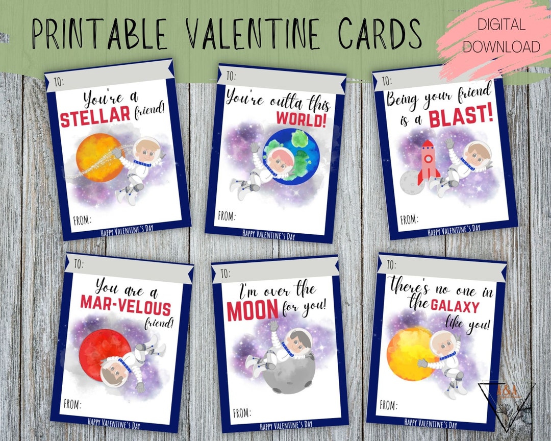 Outer Space Valentine Cards, Kids Outer Space Valentine Cards ...