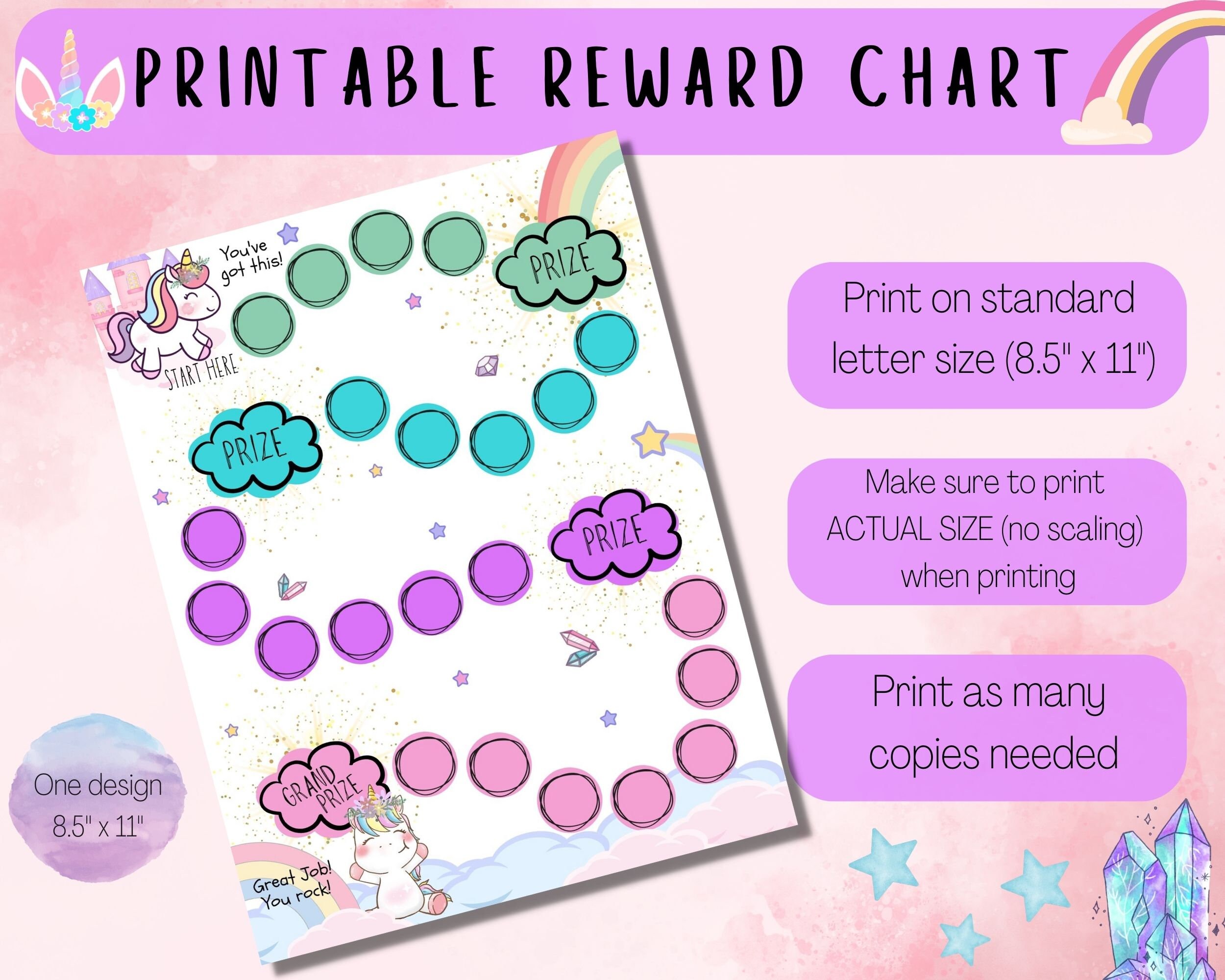 Unicorn Rewards Chart, Printable Rewards Chart, Printable Unicorn ...