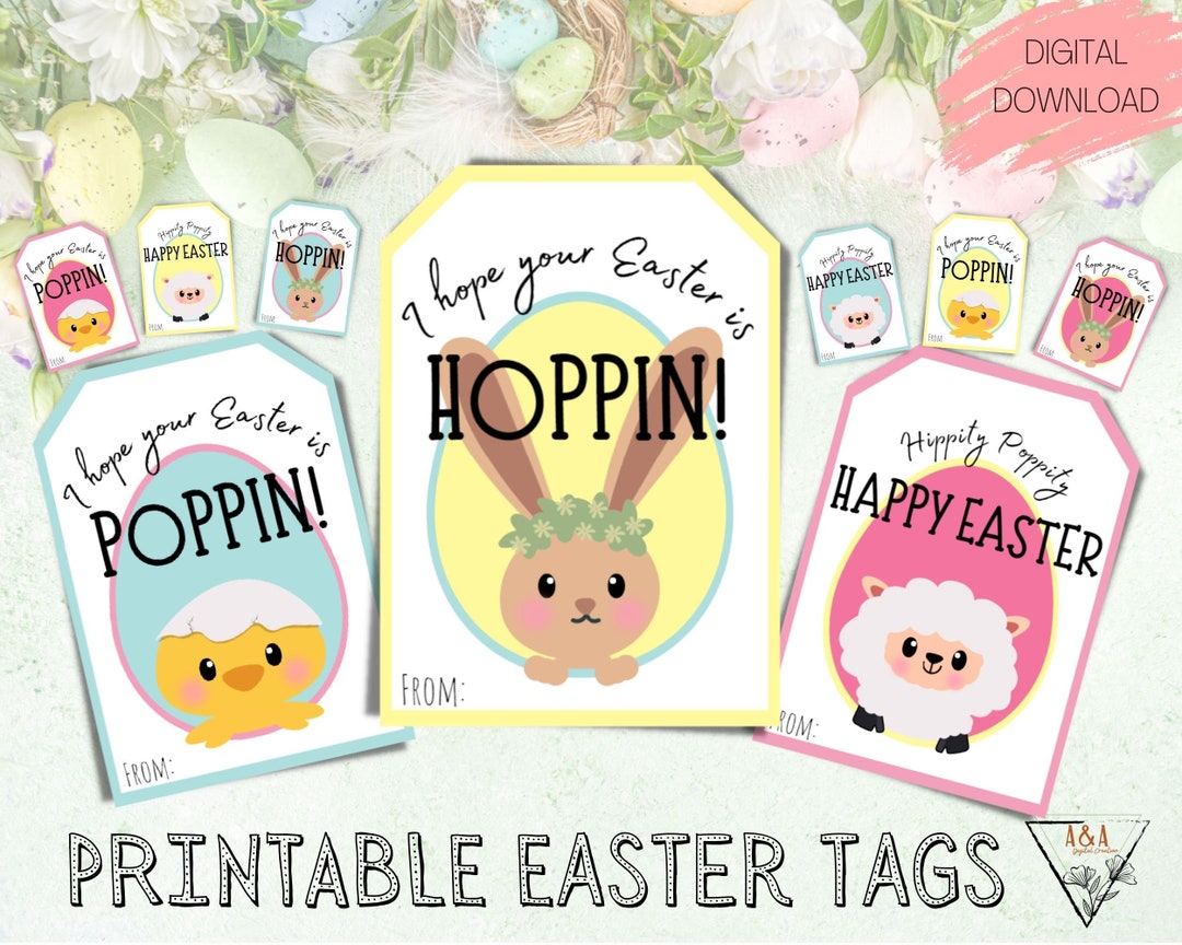 Printable Easter Tags, Classroom Easter Tags, Poppit Easter, Easter ...