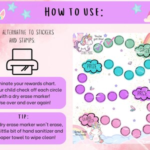 Unicorn Rewards Chart, Printable Rewards Chart, Printable Unicorn ...