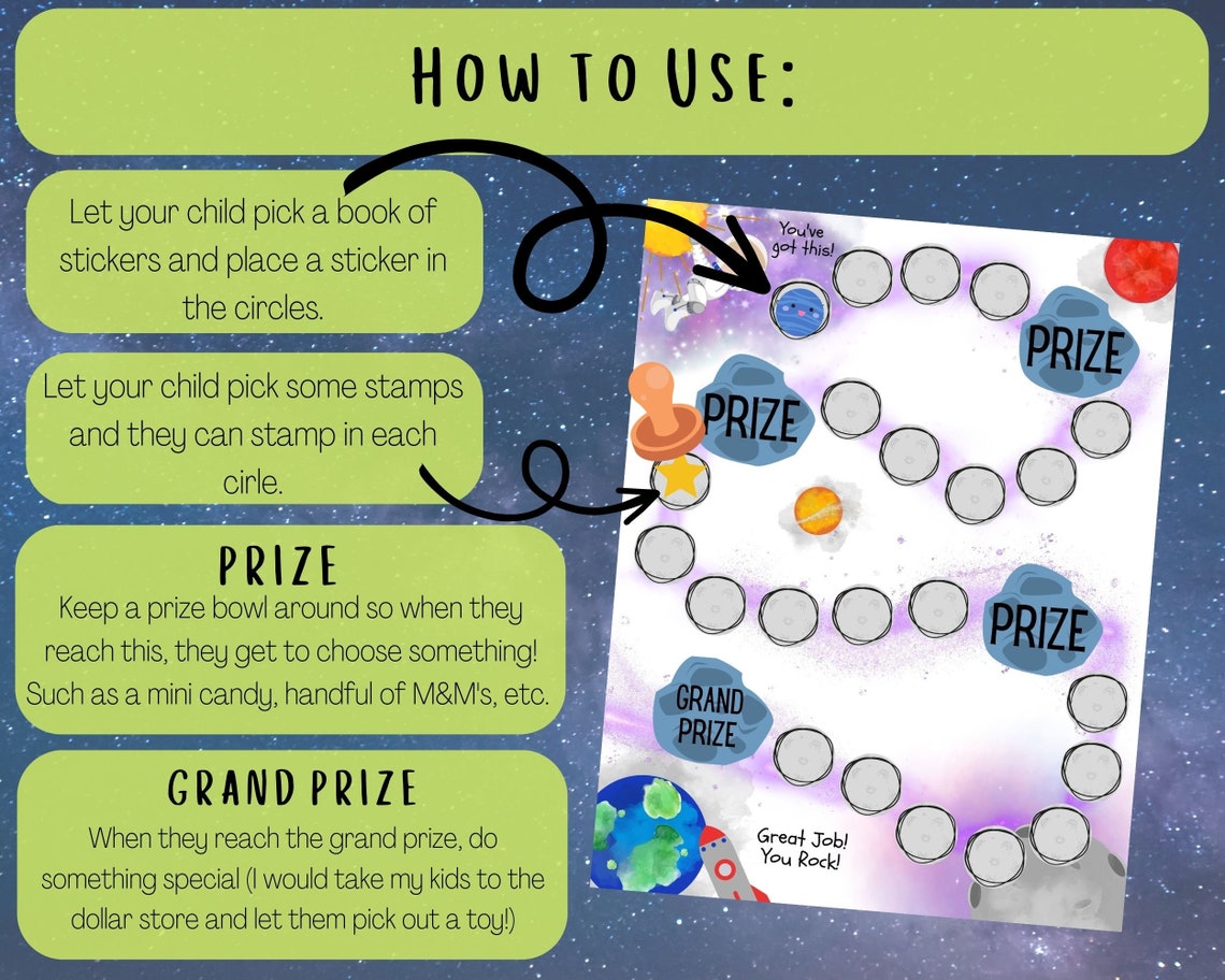 Printable Astronaut Rewards Chart, Rewards Chart, Kids Astronaut Chart ...