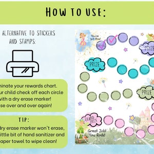 Printable Fairy Rewards Chart, Fairy Rewards Chart, Printable Reward ...