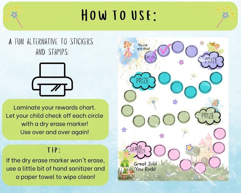 Printable Fairy Rewards Chart, Fairy Rewards Chart, Printable Reward ...