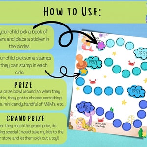 Mermaid Rewards Chart, Printable Rewards Chart, Printable Mermaid ...