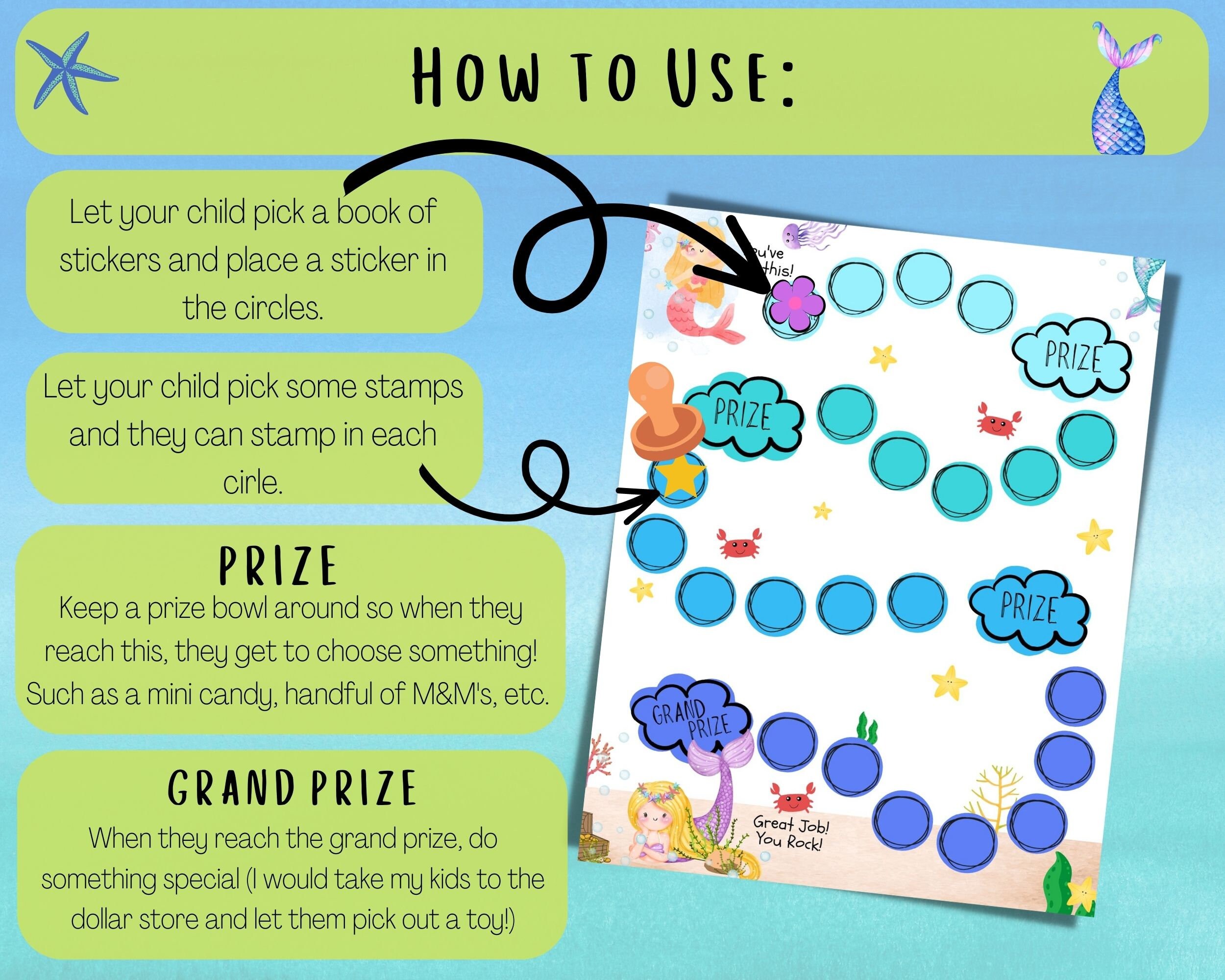 Mermaid Rewards Chart, Printable Rewards Chart, Printable Mermaid ...