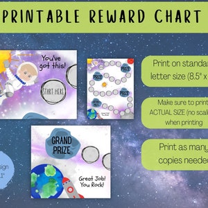 Printable Astronaut Rewards Chart, Rewards Chart, Kids Astronaut Chart ...