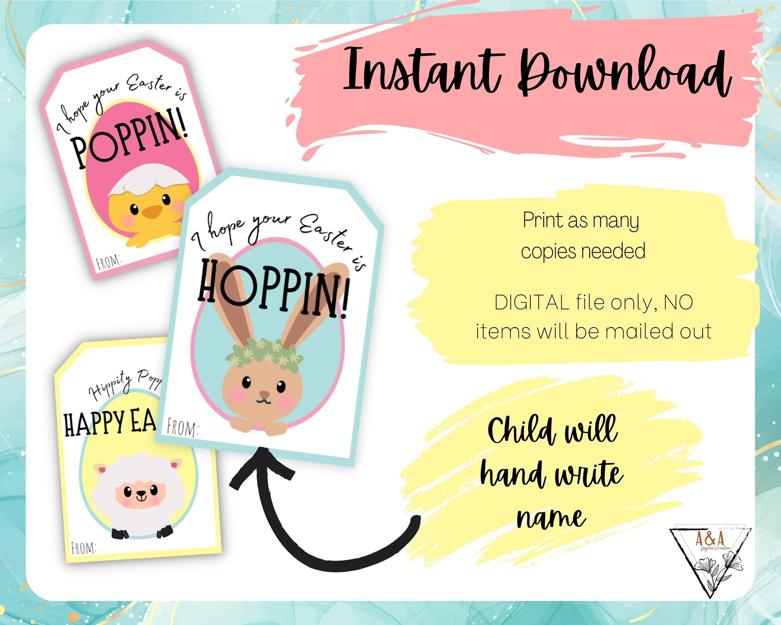 Printable Easter Tags, Classroom Easter Tags, Poppit Easter, Easter ...