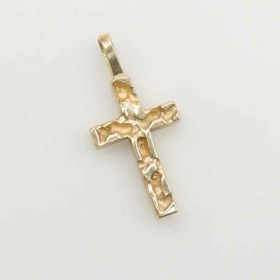14k gold nugget cross - Gem