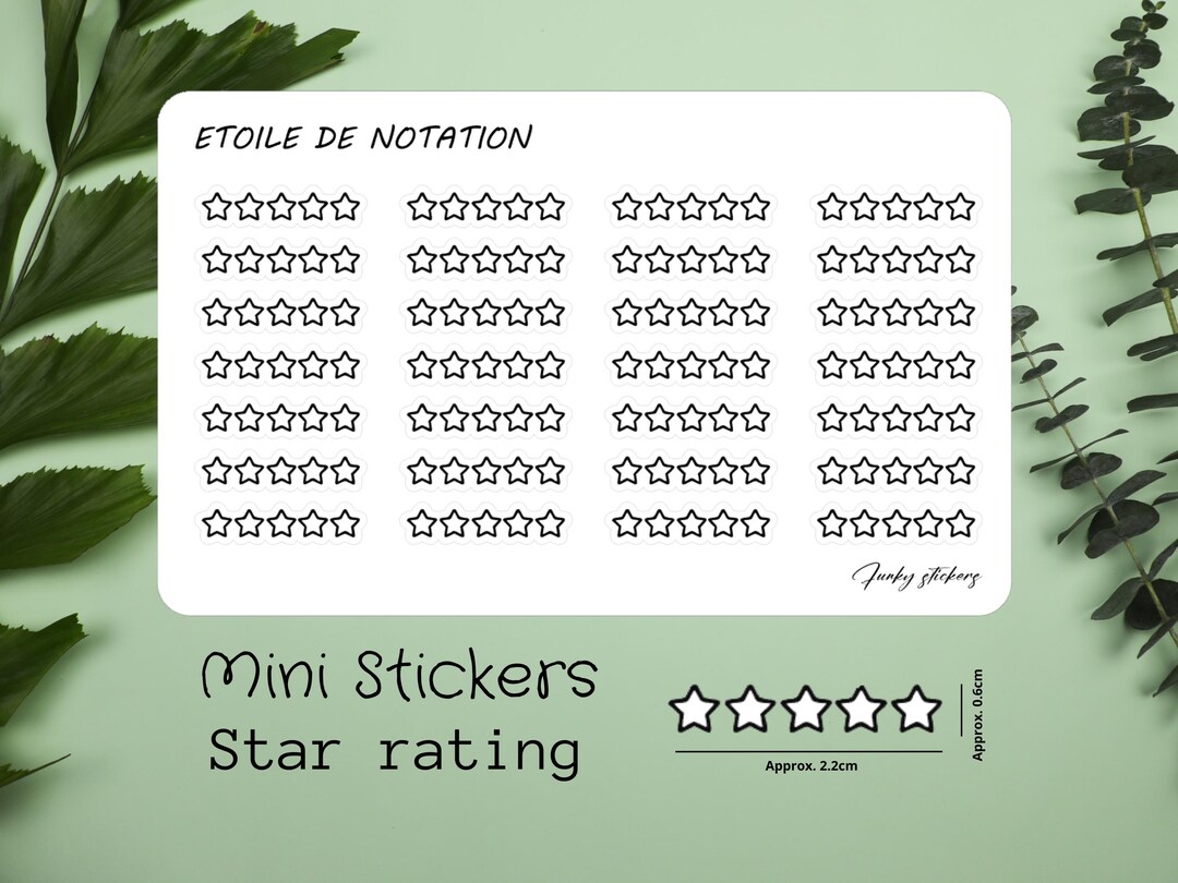 Mini Star Rating Sticker Sheet / Book, Movie, Outing Rate Your ...