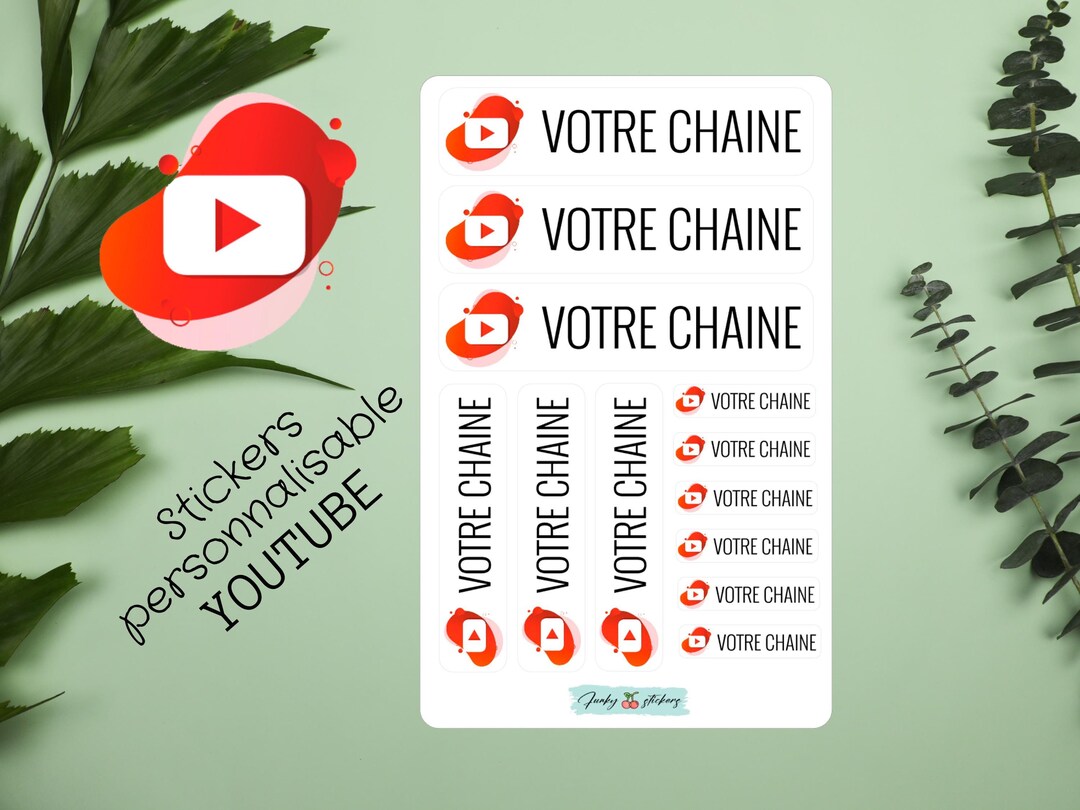 12 Custom Youtube Stickers, Logos and Text of Your Choice, Waterproof ...