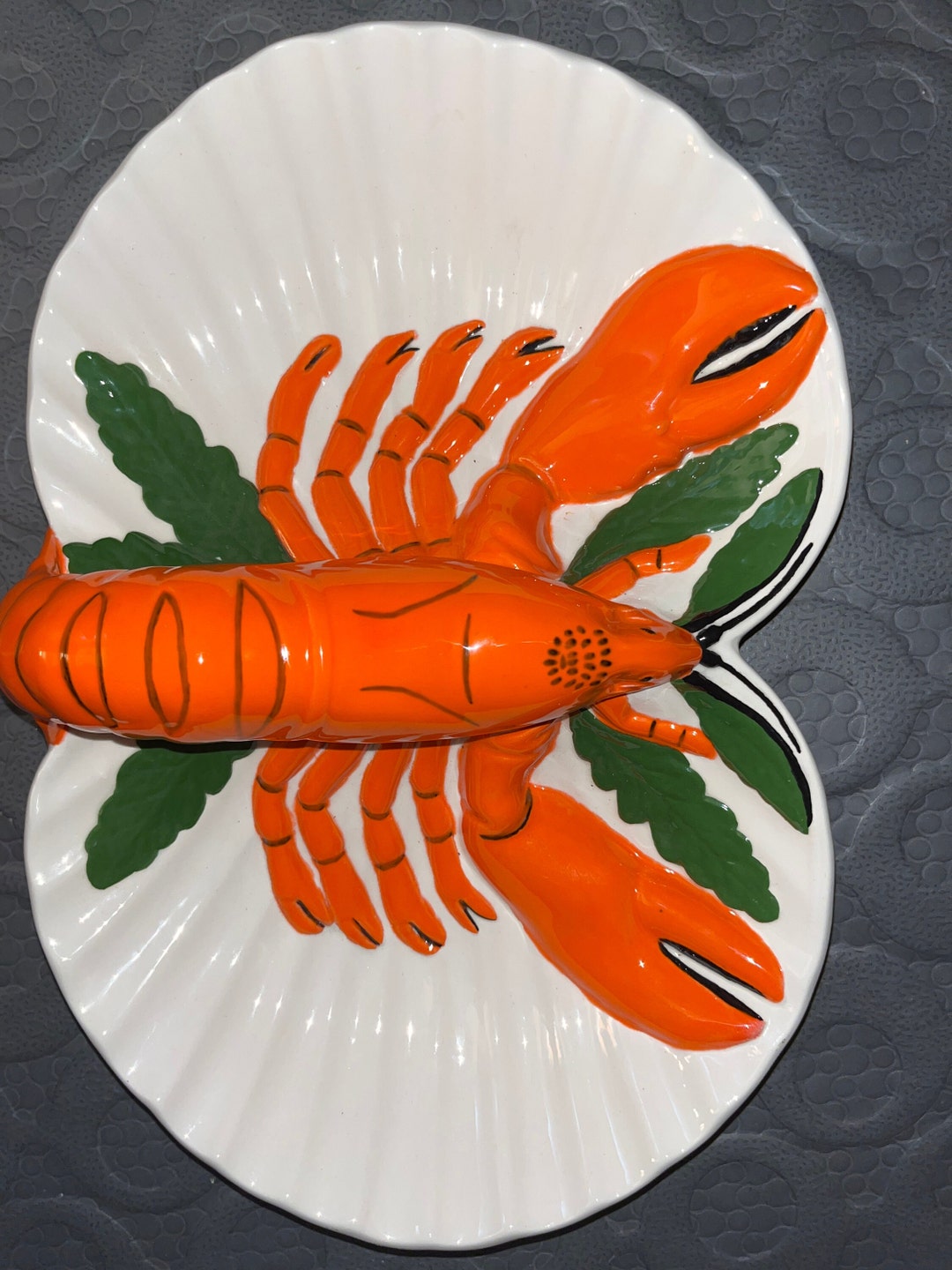 Lobster Serving Dish. Ceramic Serving Dual Compartments: 2 Shells Make ...