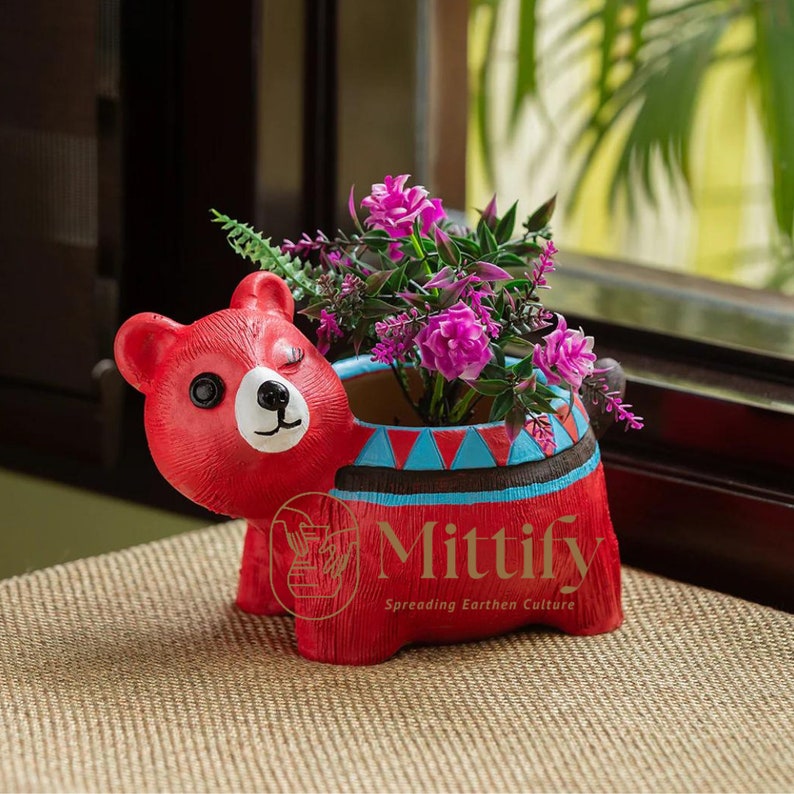 Terracotta Decorative Garden Table Plant Pot, Flower Vases for Living ...