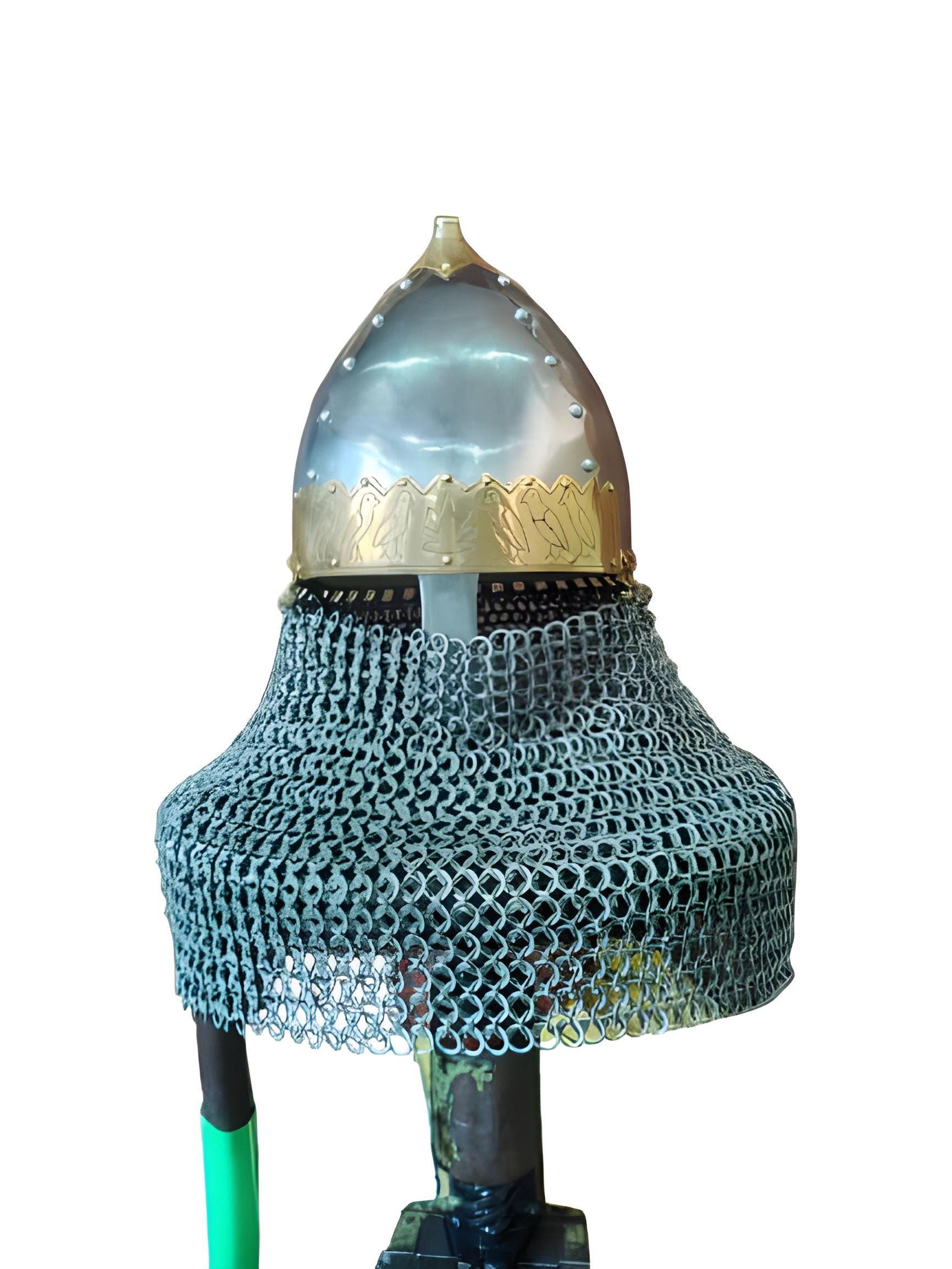 Heavy Gauge Viking Birka Helmet With Round Circular Chainmail ...
