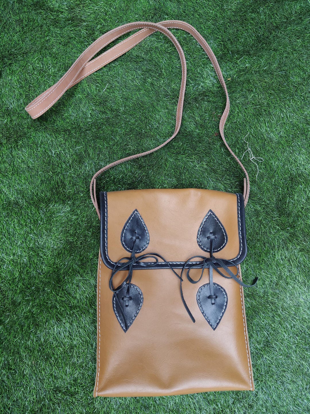 Super Big Jumbo Size Medieval Leather Shoulder Bag - Handmade 11"x14 ...